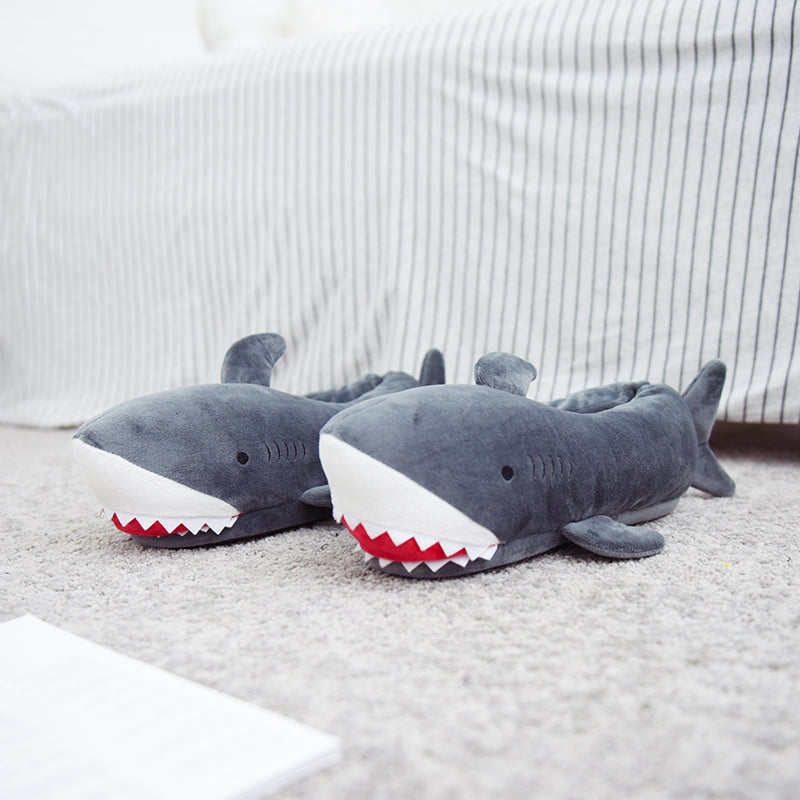 Millffy Cozy Fleece Shark Slippers champion slippers for men plush sne